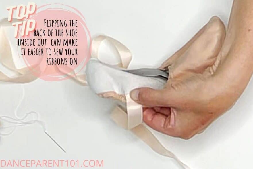 How to Sew Ribbons on Flat Ballet Shoes – Photos & Video Tutorial